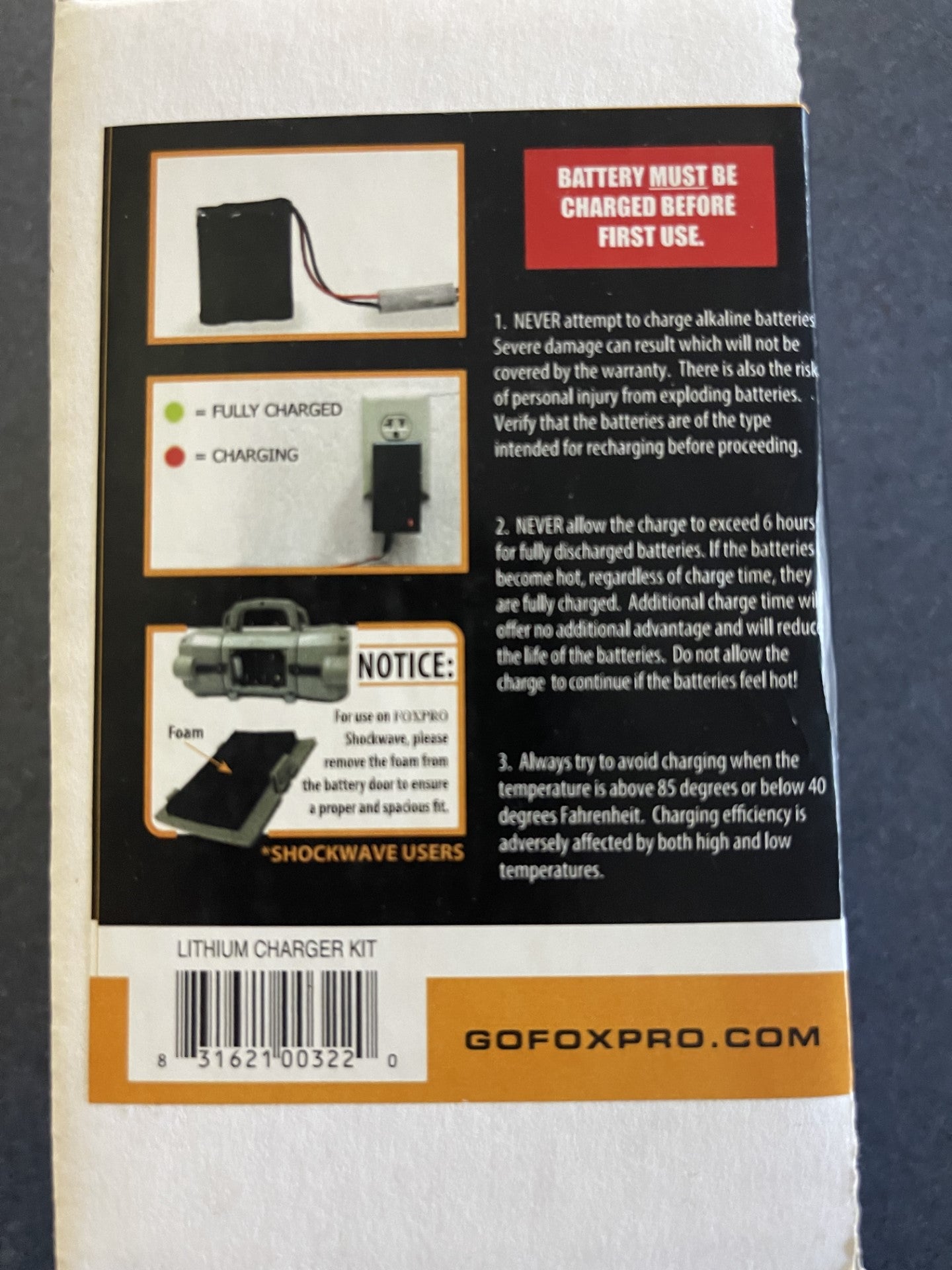 Predator Calls FOXPRO Fast Charge 10 Cell Lithium Battery Pack ...